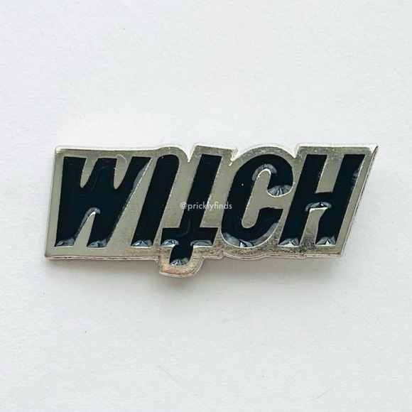 pricklyfinds | Jewelry | 84 Witch Upside Down Cross T Enamel Pin | Poshmark